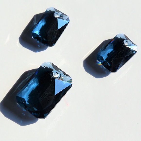 Jewelry | Swarovski Montana Blue Emerald Cut Crystals | Poshmark